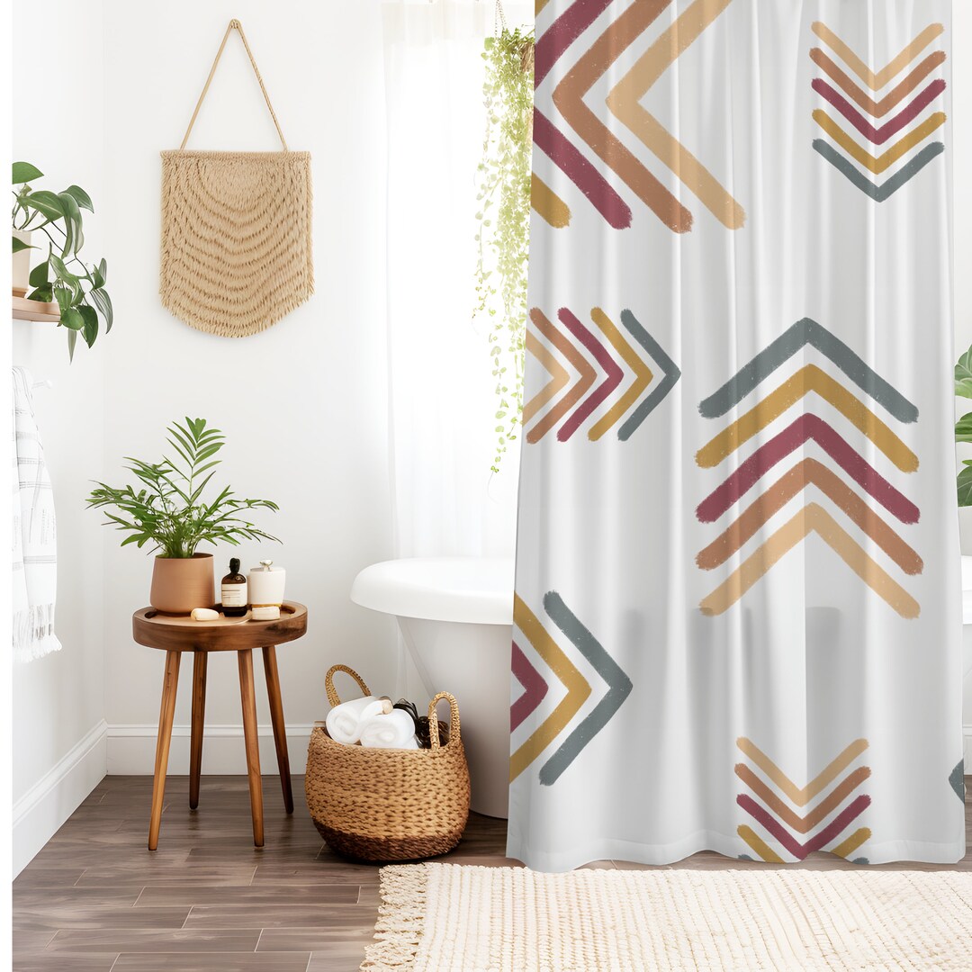 Boho Arrow Shower Curtain, Cute Bathroom Decor, Bohemian Home Style ...
