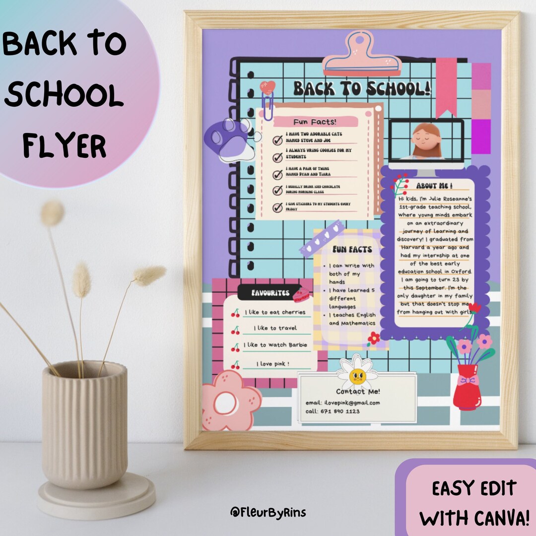 Back to School Teacher Flyer, Meet the Teacher Template, Editable ...