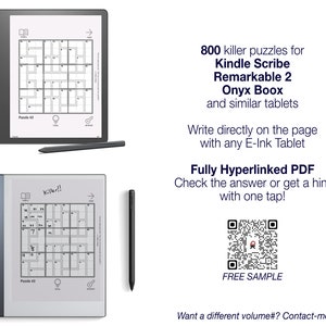 Krazydad Killer Sudoku, CHALLENGING Volume 1: 800 Sudoku Puzzles for Kindle Scribe or Remarkable ...