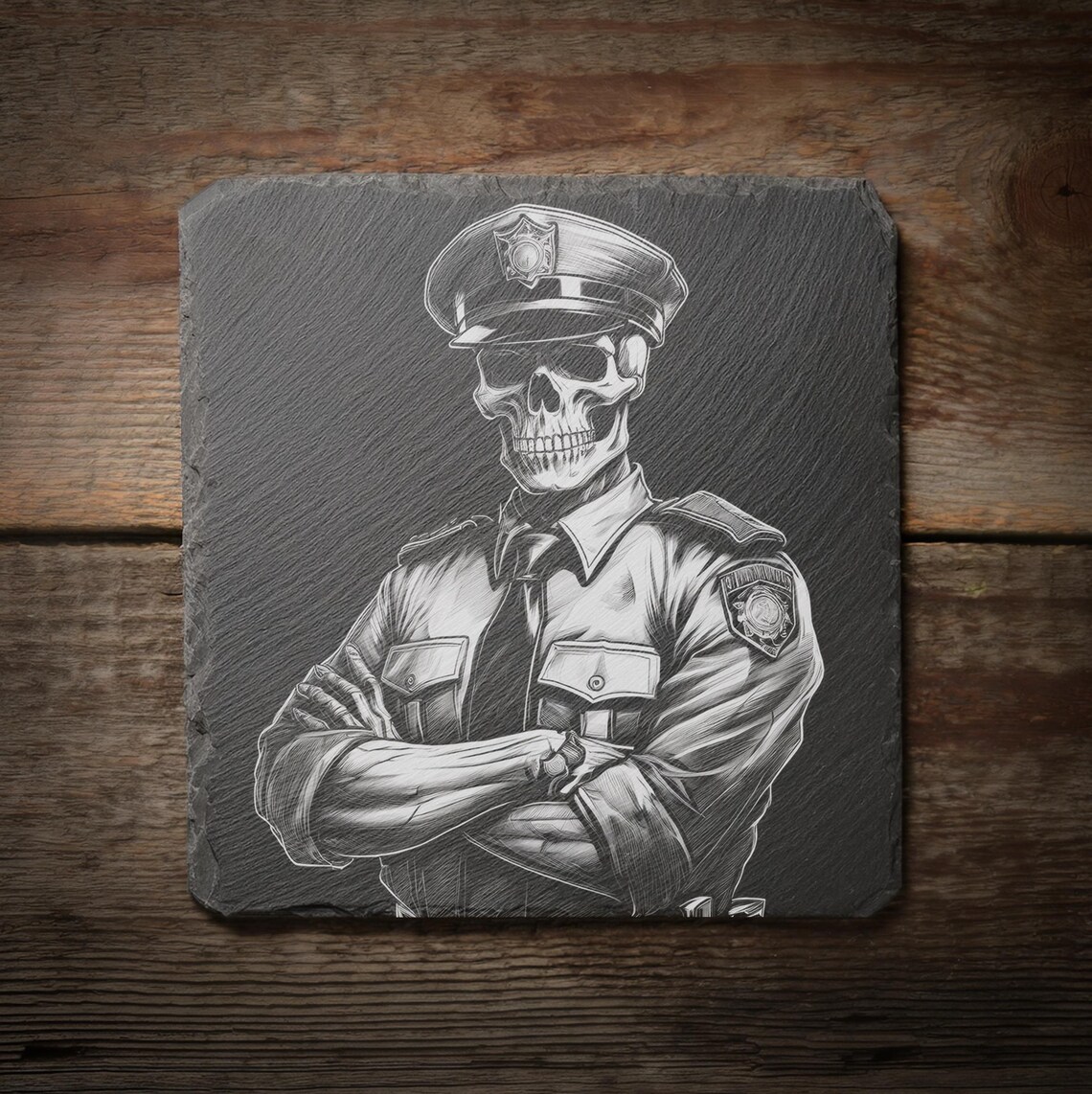 9 Police Officer Skulls/skeleton Digital Files for Laser Engraving 4x4 ...