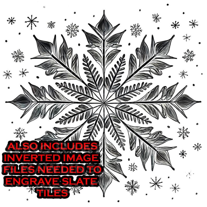 12 Christmas Snowflake Digital Files for Laser Engraving 4x4" Slate ...