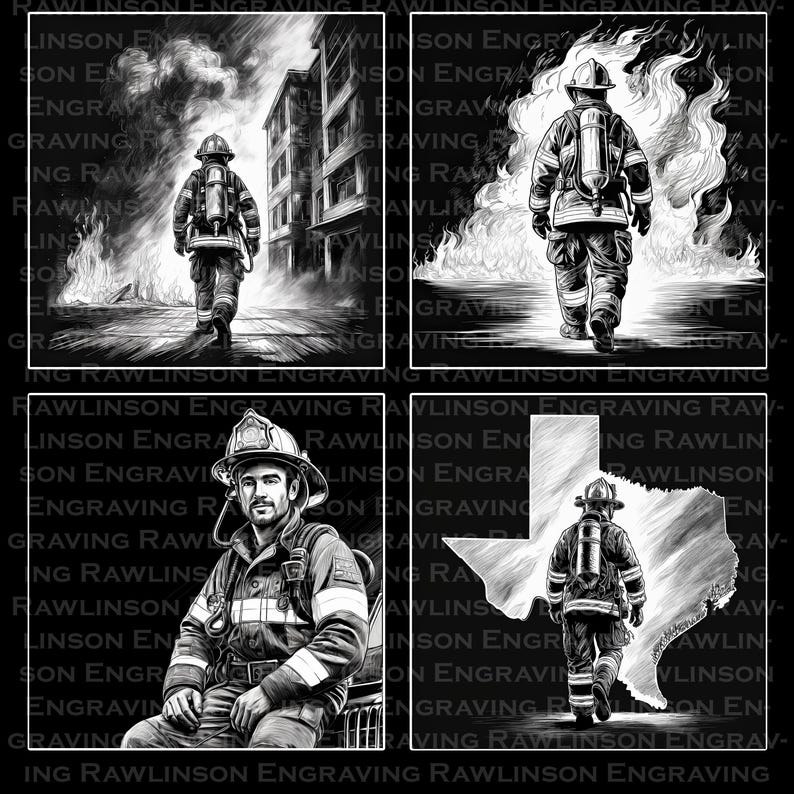 12 Firefighter Digital Files for Laser Engraving 4x4" Slate Tiles - Etsy