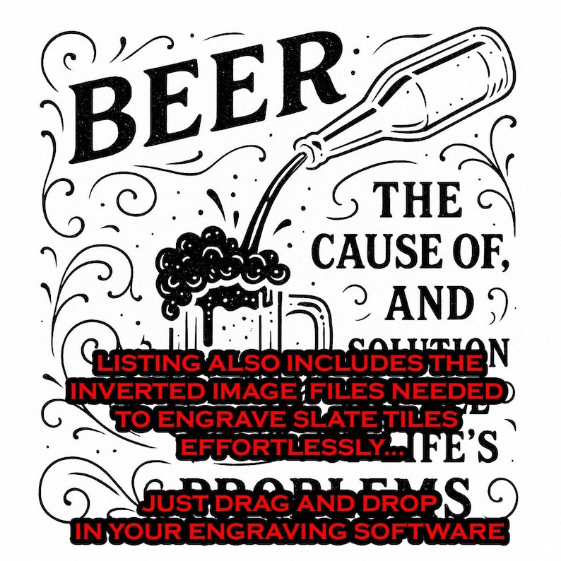 Beer Bartender Digital Files for Laser Engraving 4x4" Slate Coasters - Etsy