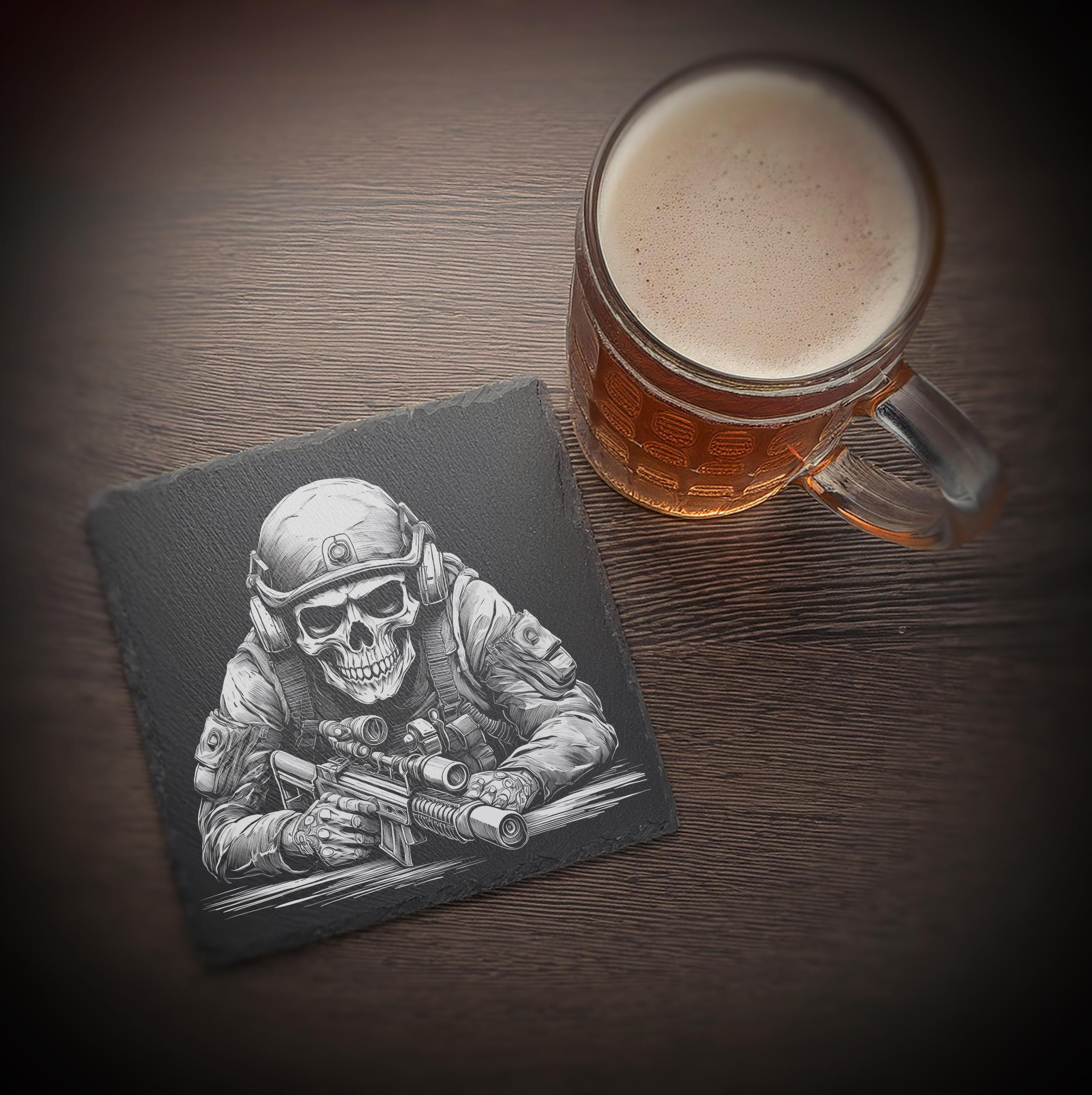 9 Military Skulls/skeleton Digital Files for Laser Engraving 4x4" Slate ...