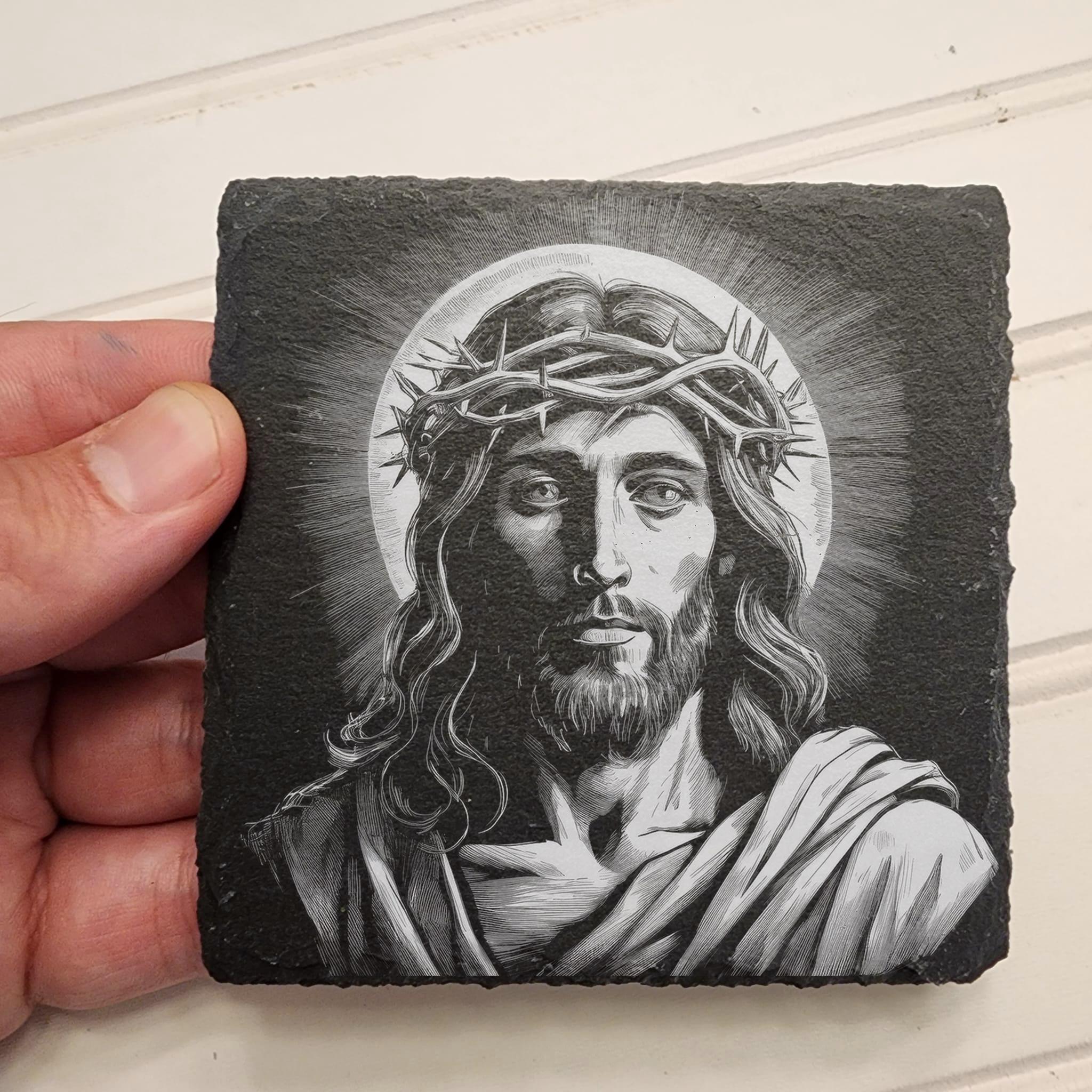 8 Jesus Christ Digital Files for Laser Engraving 4x4" Slate Coasters - Etsy