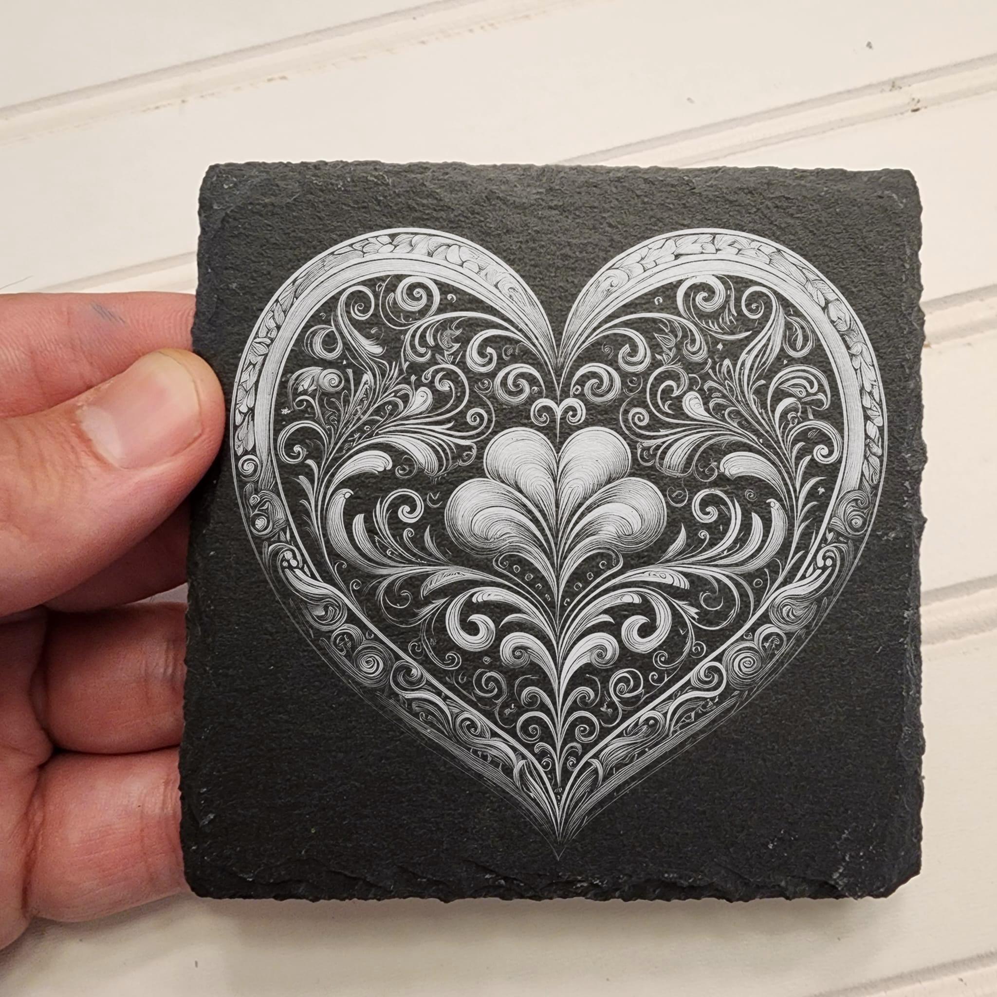 9 Heart Digital Files for Laser Engraving 4x4" Slate Tiles - Etsy