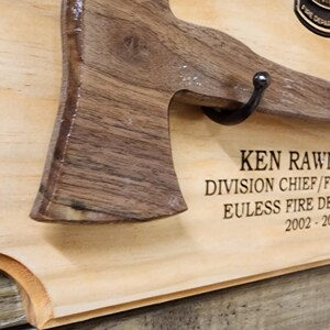 Custom Wooden Laser-engraved Fire Department Retirement Plaque With Axe ...