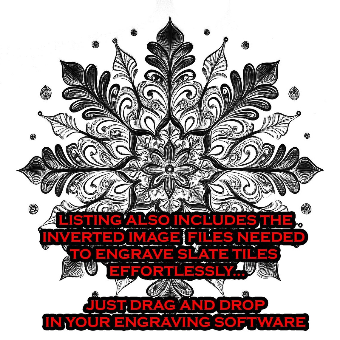 9 More Christmas Snowflake Digital Files for Laser Engraving 4x4" Slate ...