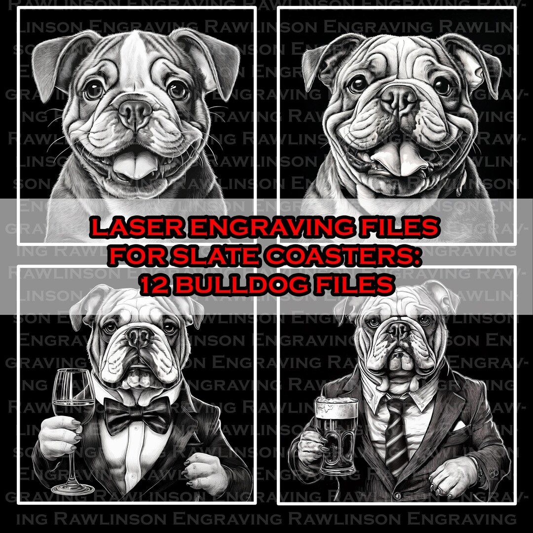 Adorable Bulldogs- 12 Digital Bulldog Dog Breed Files for Laser ...