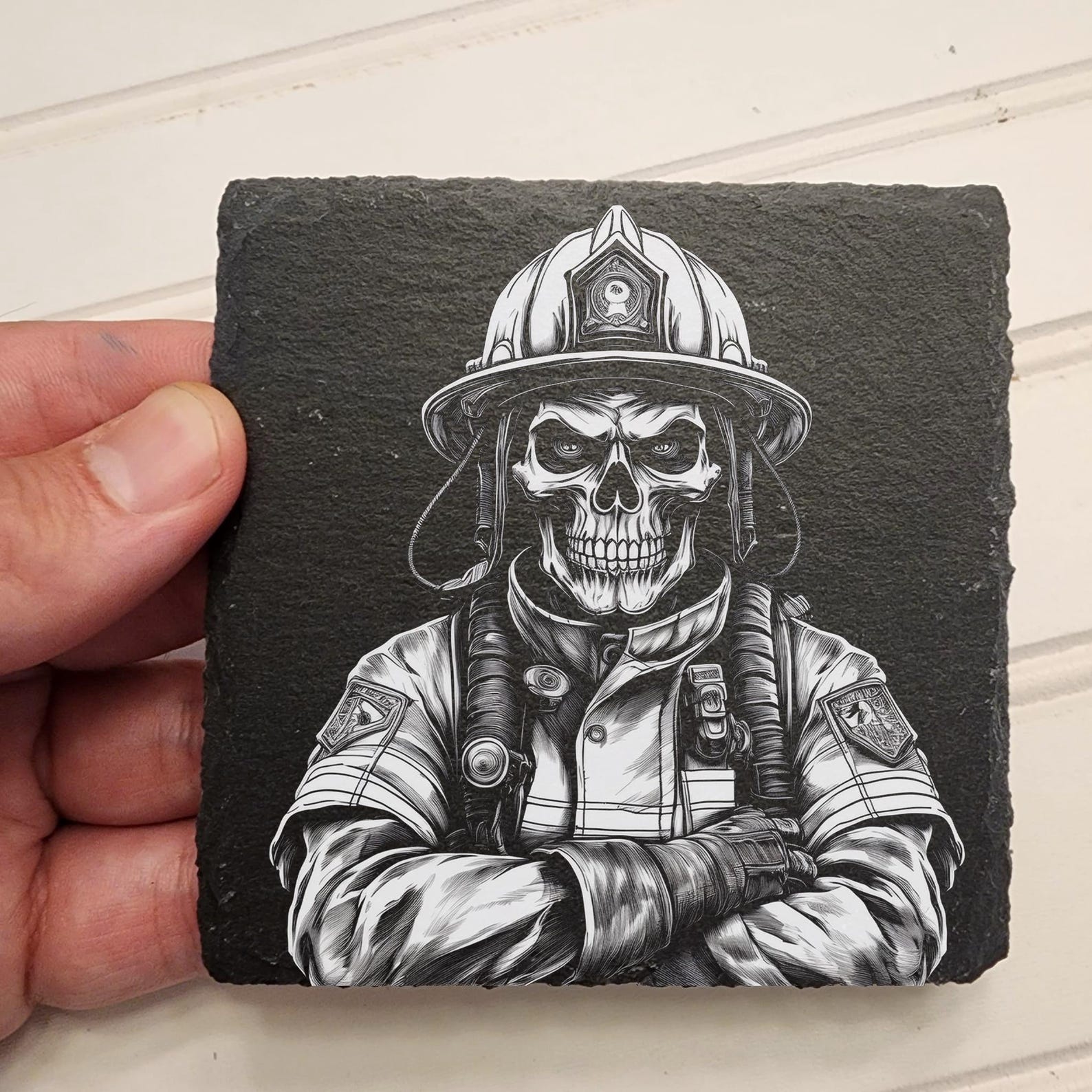 Digital Files for Laser Engraving 4x4" Slate Tiles- Skeleton/skull ...