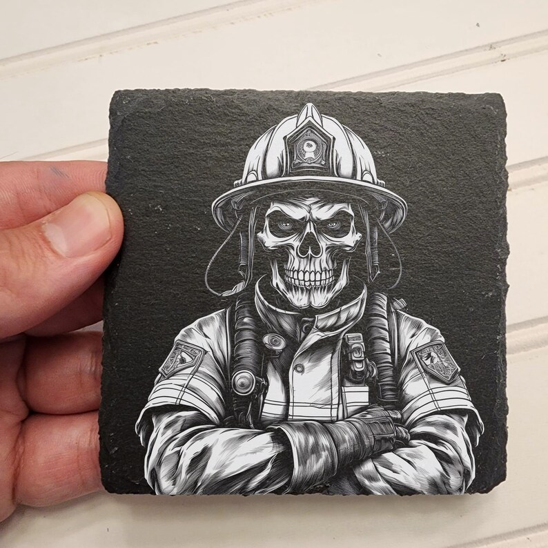 Digital Files for Laser Engraving 4x4" Slate Tiles- Skeleton/skull ...