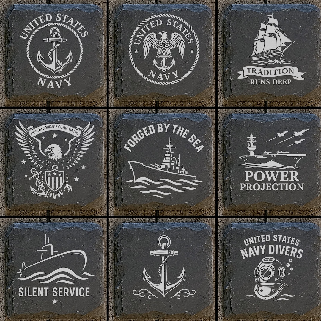 US Navy Laser Engraving Designs: 4x4" Slate Tiles (digital Files) - Etsy