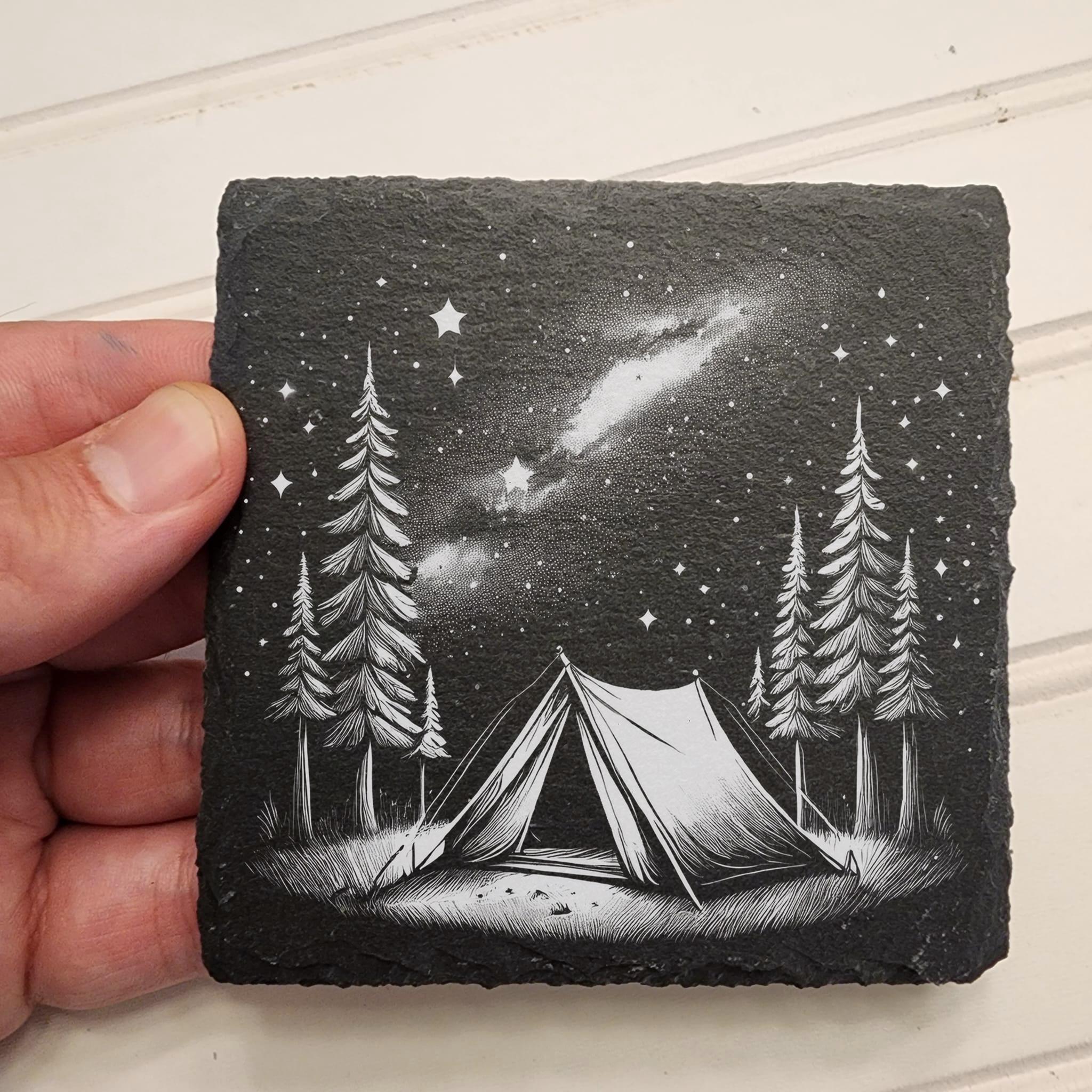 8 Camping, Hiking, and RV Digital Files for Laser Engraving 4x4" Slate ...