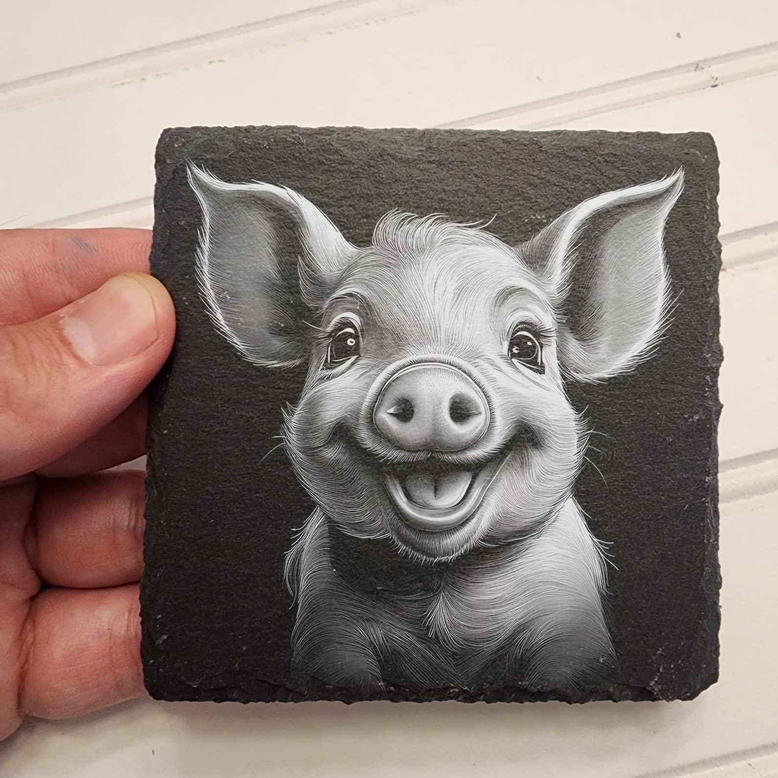 12 Adorable Farm Animals Digital Files for Laser Engraving 4x4" Slate ...