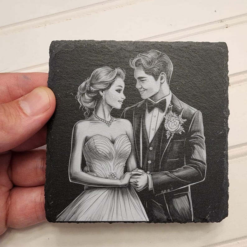 16 Wedding Bride and Groom Files for Laser Engraving 4x4" Slate ...