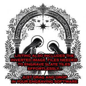 Christmas Nativity Scene Laser Engraving Files: 4x4" Slate Coasters ...