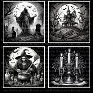 12 Pack of Halloween Files for Laser Engraving 4x4" Slate Tiles - Etsy
