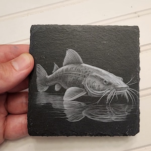 9 Fishing Digital Files for Laser Engraving 4x4" Slate Tiles- Bass ...
