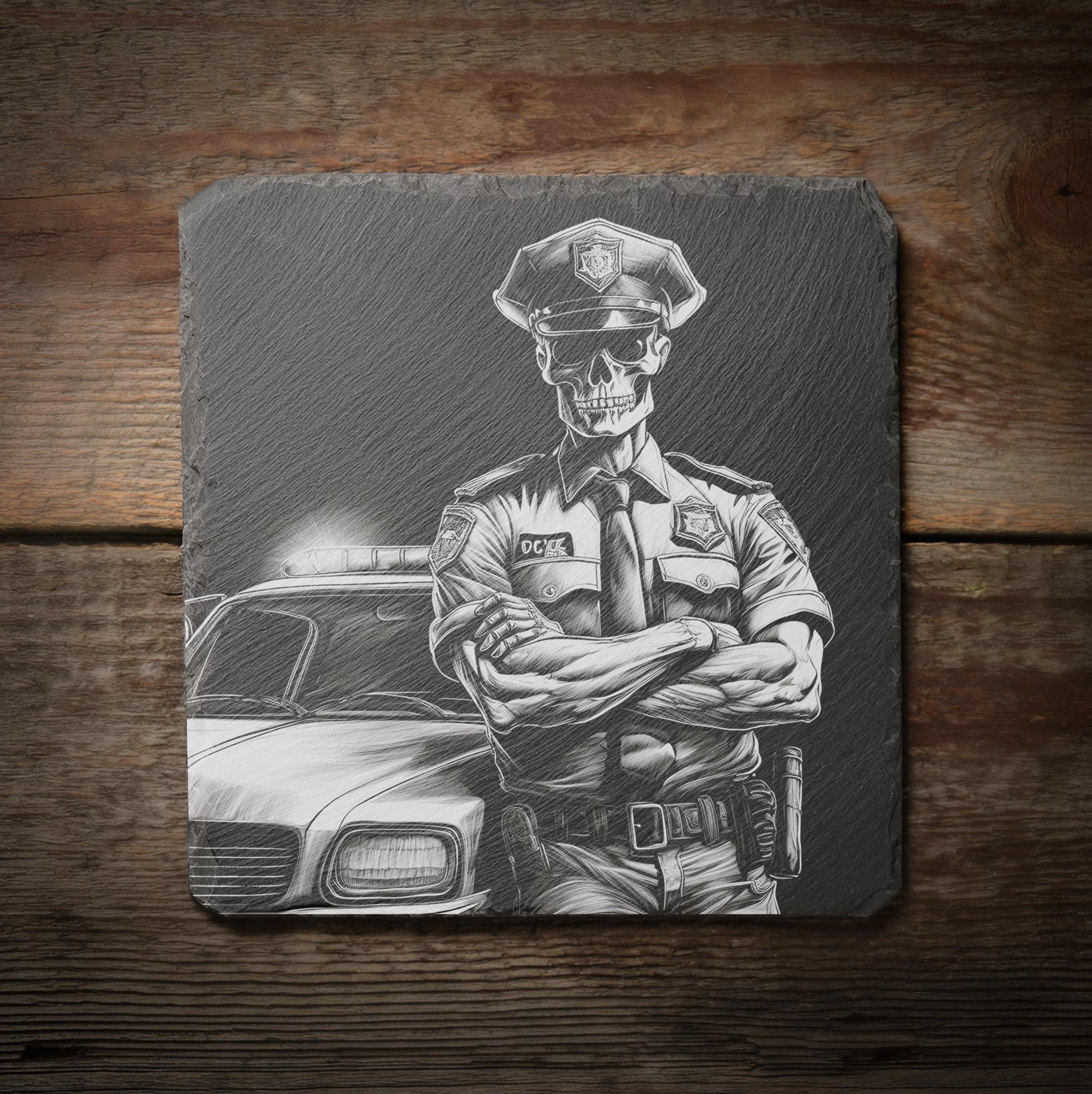 9 Police Officer Skulls/skeleton Digital Files for Laser Engraving 4x4 ...