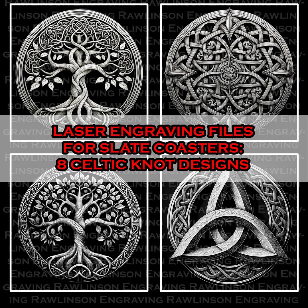 8 Celtic Knot Digital Files for Laser Engraving 4x4" Slate Tiles - Etsy