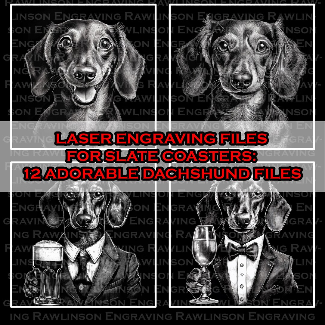 Adorable Dachshunds- 12 Digital Dachshund Dog Breed Files for Laser ...