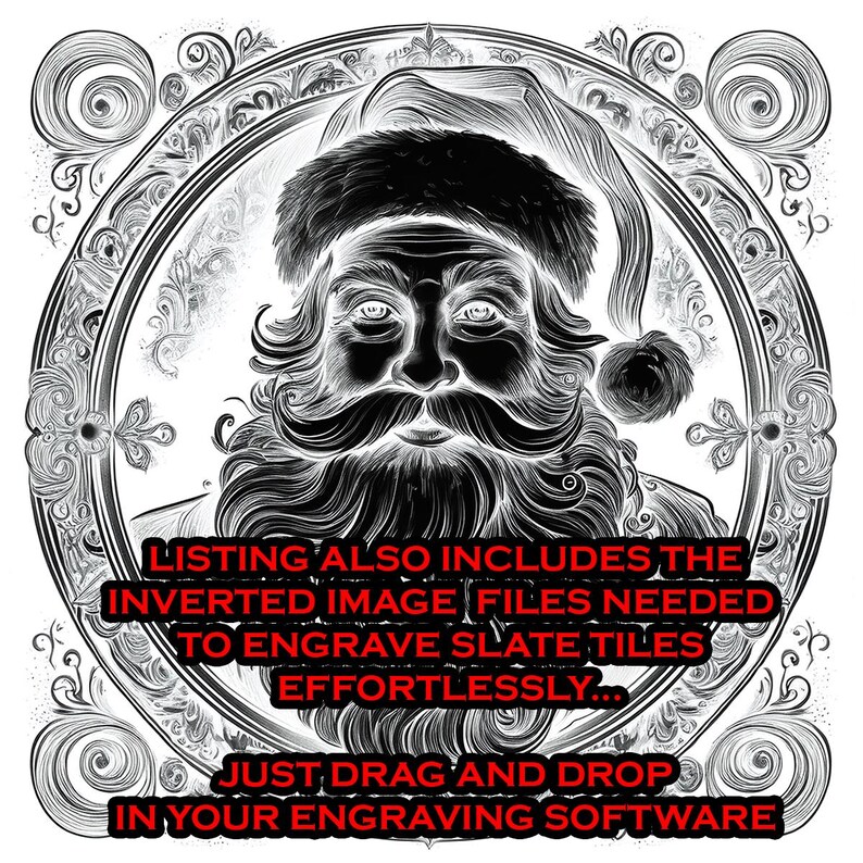 8 Santa Portraits Christmas Digital Files for Laser Engraving 4x4 ...