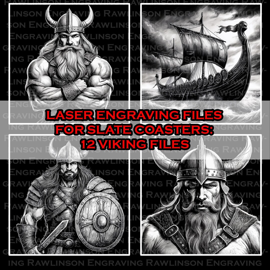 12 Viking Digital Files for Laser Engraving 4x4" Slate Tiles - Etsy