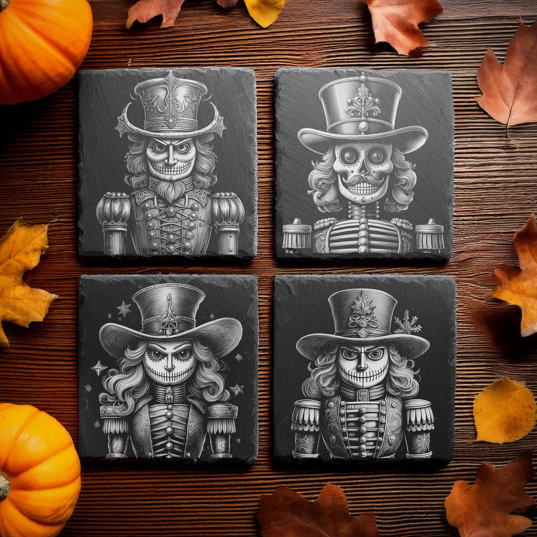 12 Spooky Halloween Nutcrackers- Digital Files for Laser Engraving 4x4 ...