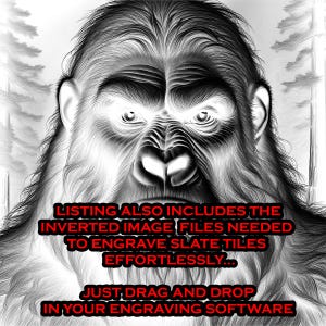12 Bigfoot Digital Files for Laser Engraving 4x4" Slate Tiles - Etsy
