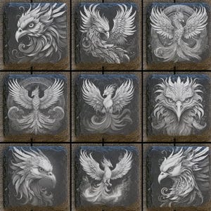 9 Phoenix Digital Files for Laser Engraving 4x4" Slate Tiles - Etsy