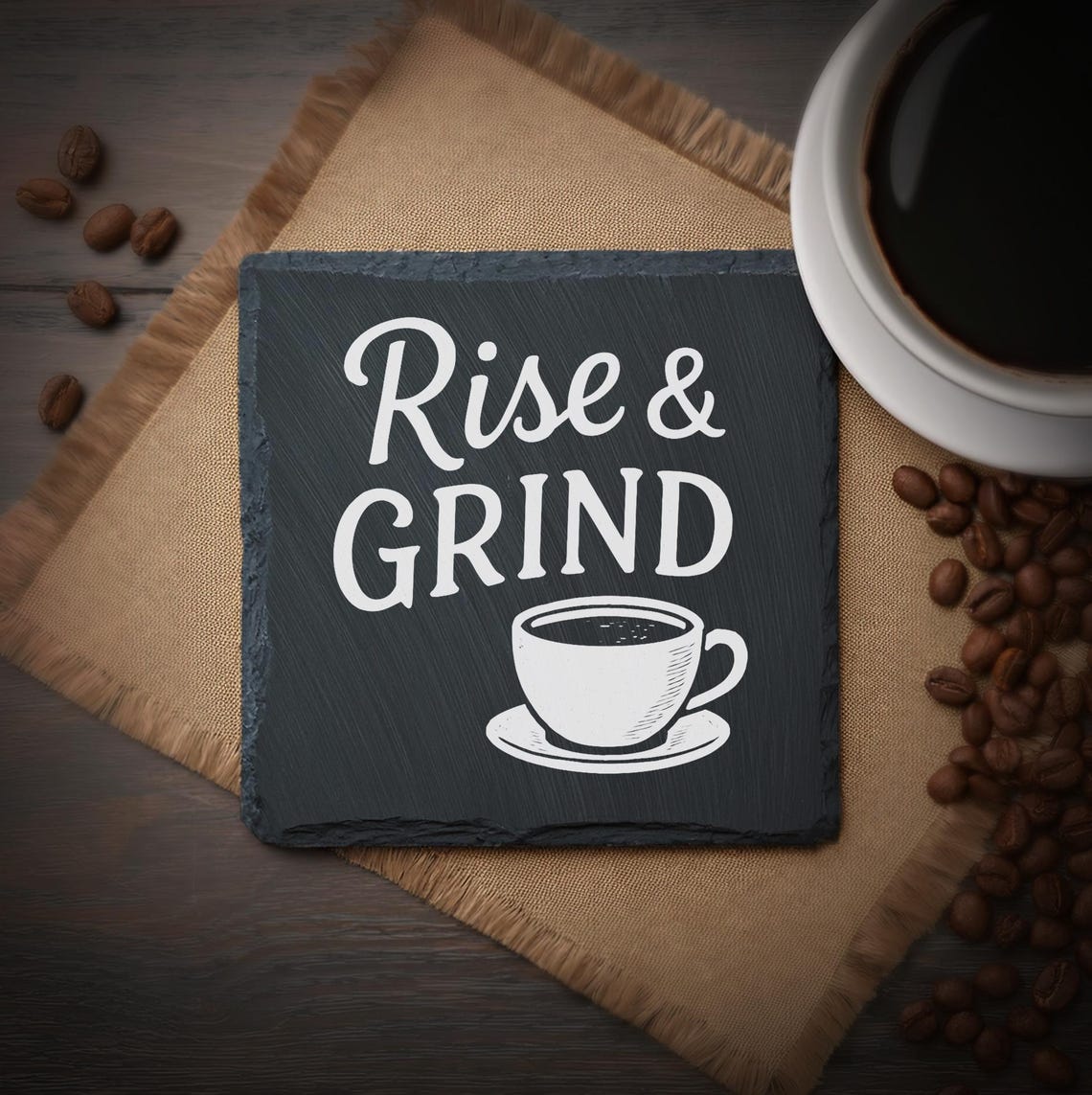 Coffee Caffeine Digital Files for Laser Engraving 4x4" Slate Coasters ...