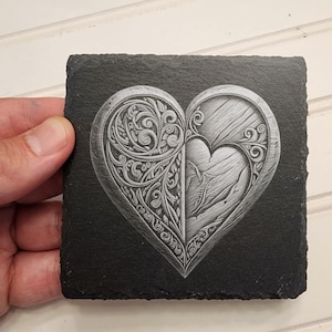 9 Heart Digital Files for Laser Engraving 4x4" Slate Tiles - Etsy