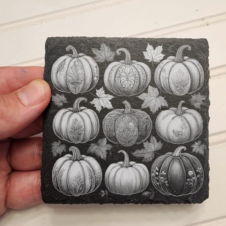 Fall Scenes Laser Engraving Digital Files: 4x4" Slate Coasters (PNG) - Etsy