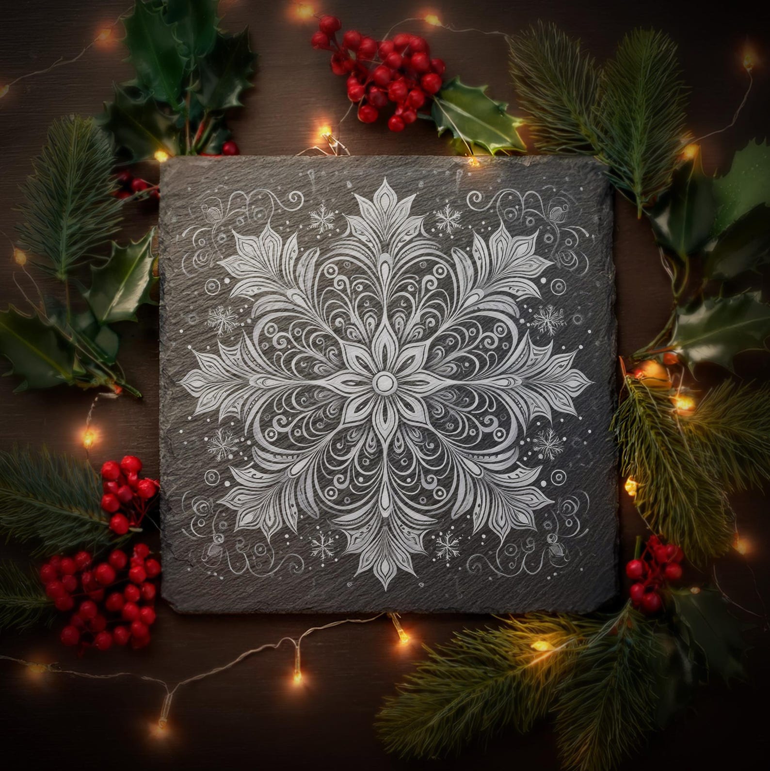 9 Fancy Christmas Snowflake Digital Files for Laser Engraving 4x4 ...