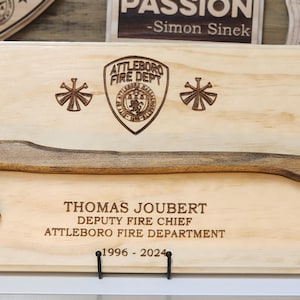 Custom Wooden Laser-engraved Fire Department Retirement Plaque With Axe ...