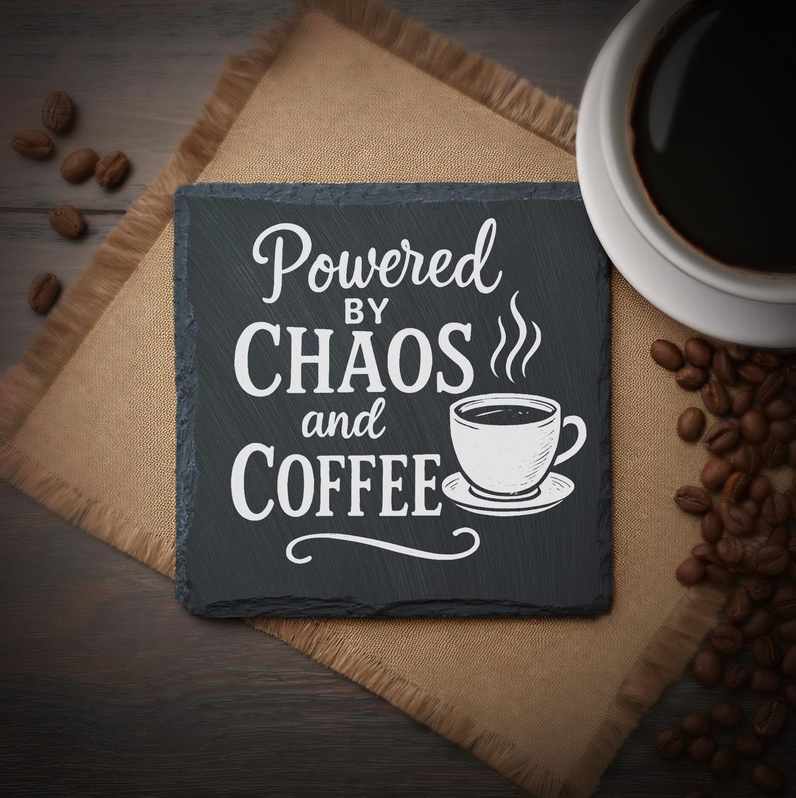 Coffee Caffeine Digital Files for Laser Engraving 4x4" Slate Coasters ...