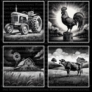 8 Farm Life Digital Files for Laser Engraving 4x4" Slate Tiles - Etsy