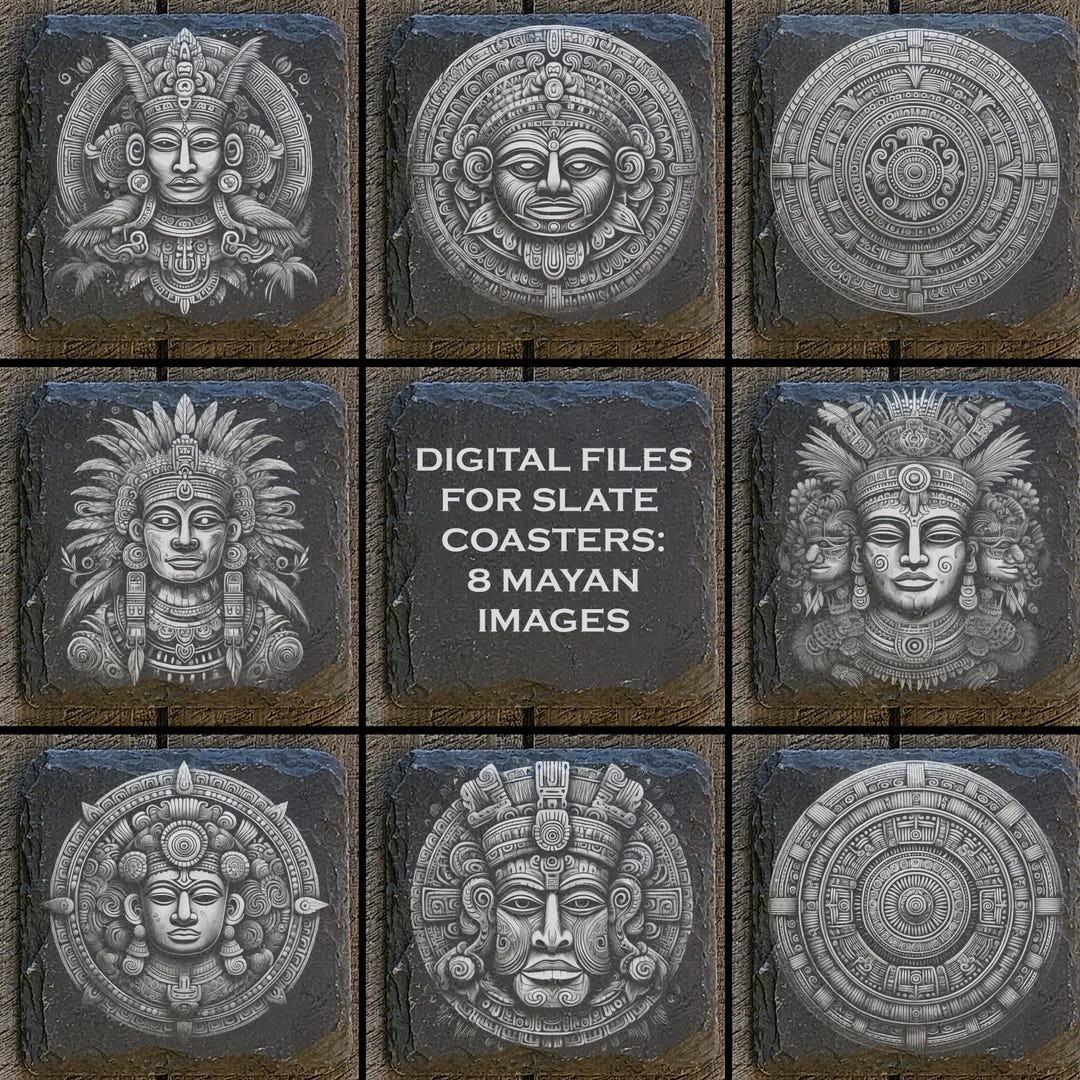 8 Mayan Digital Files for Laser Engraving 4x4" Slate Tiles - Etsy
