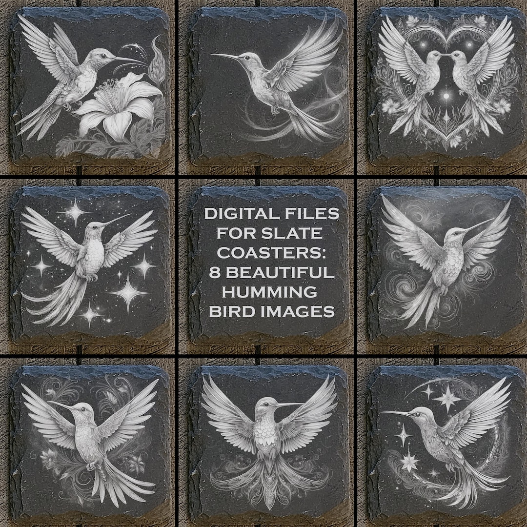8 Hummingbird Digital Files for Laser Engraving 4x4" Slate Tiles - Etsy