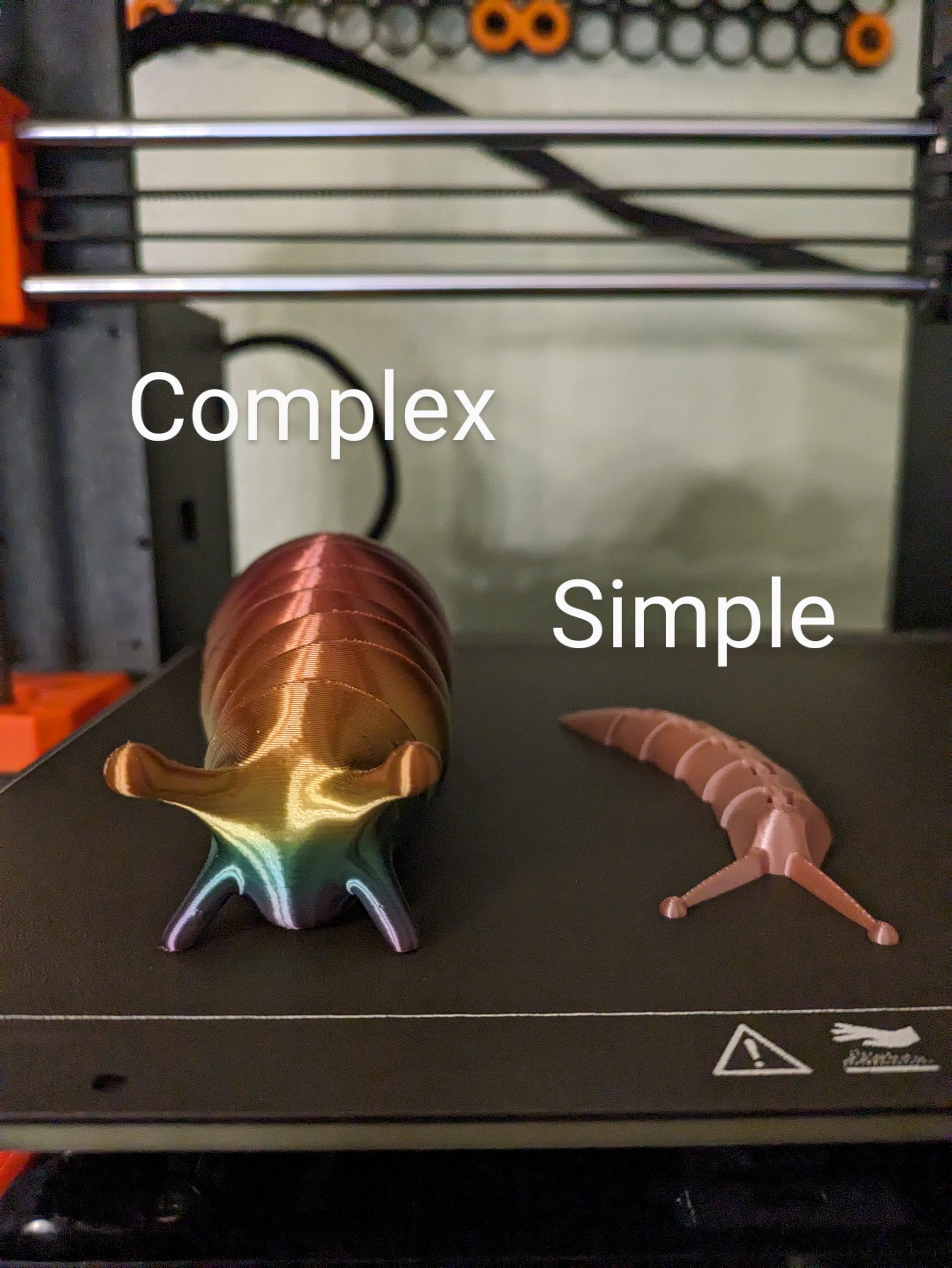 3D Printed Articulated Slug Fidget Toy: Rainbow Colors, Desk Decor - Etsy