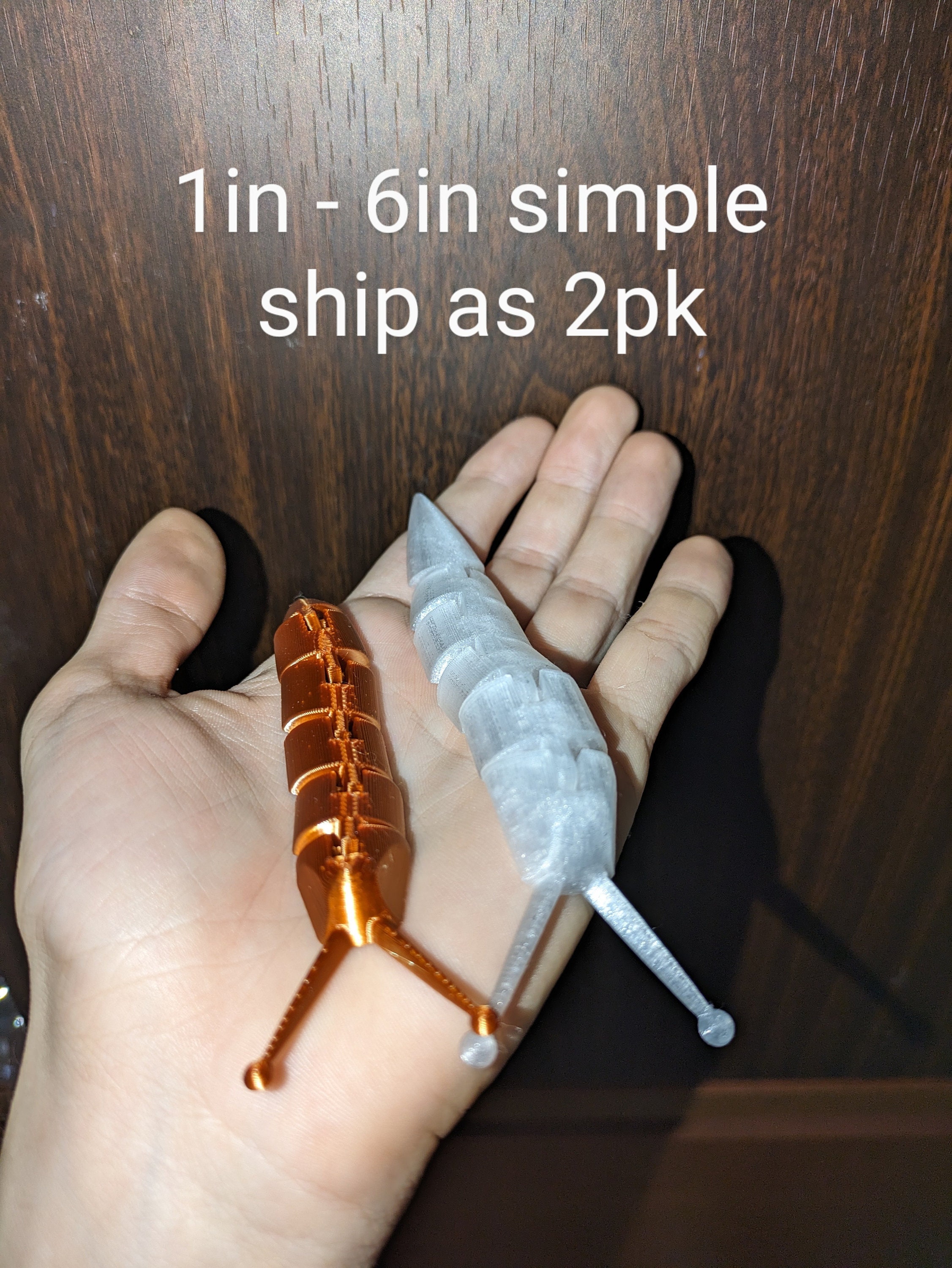 3D Printed Articulated Slug Fidget Toy Rainbow and Many Colors and ...