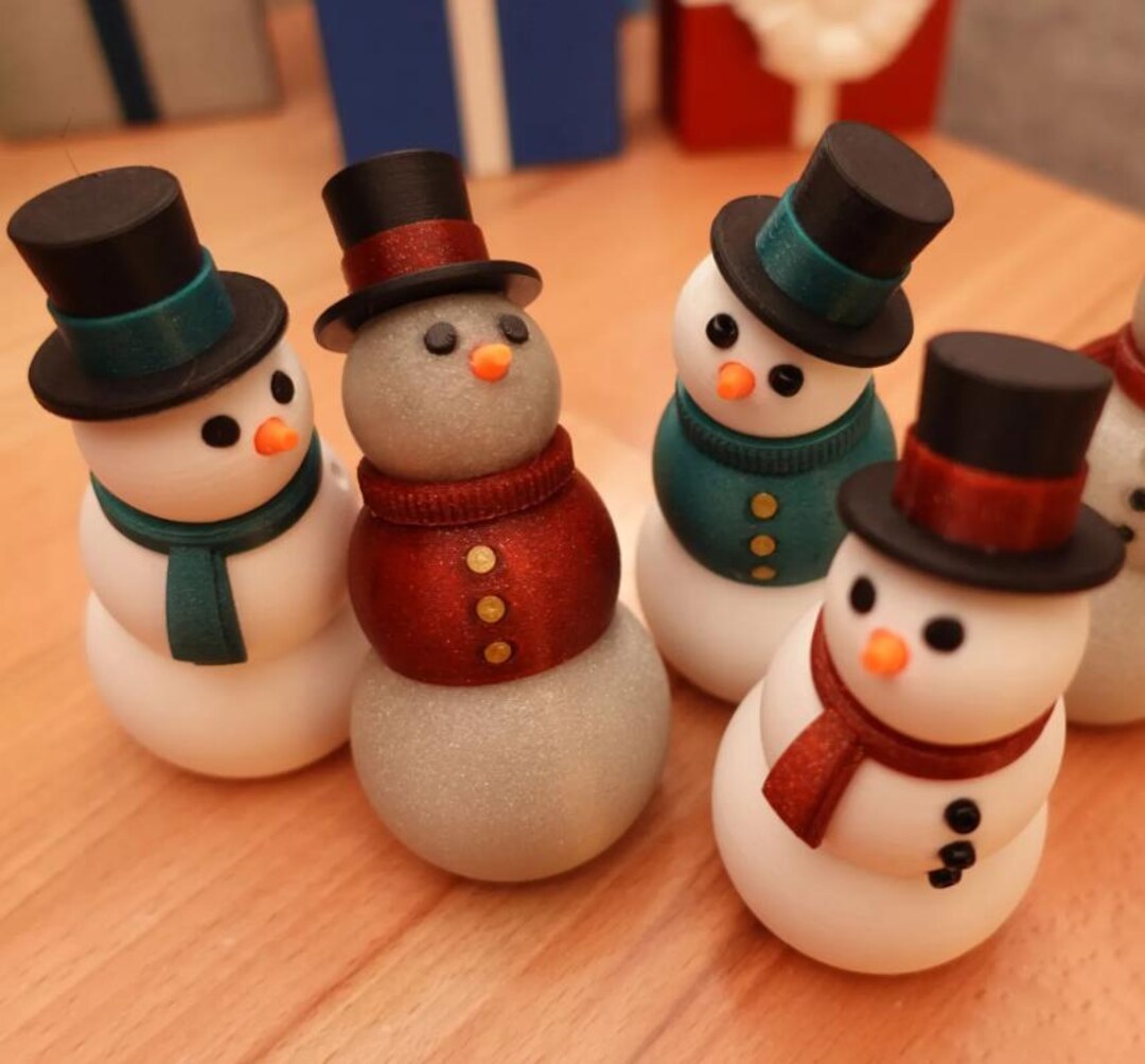 3D Printed Articulated Snowman, Penguin, and Seal Fidget Toy | Rainbow ...