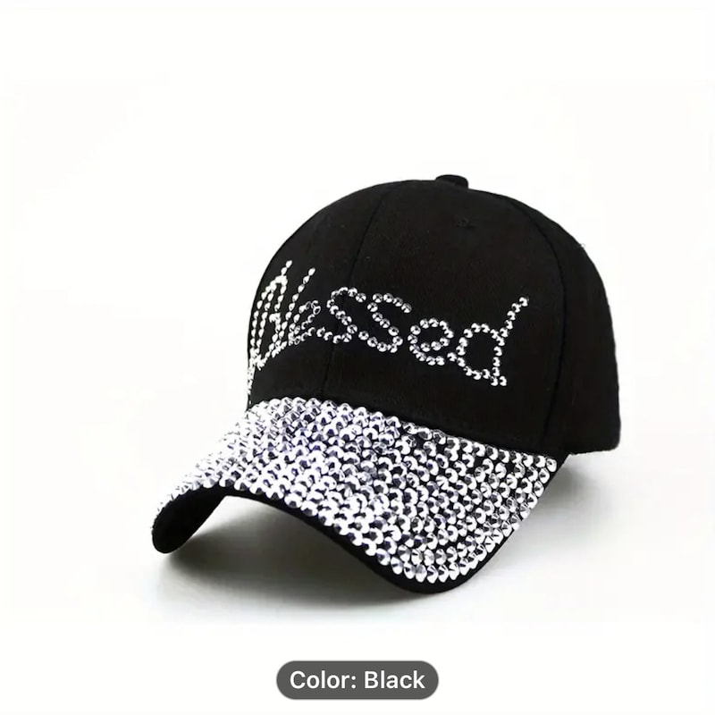 Rhinestone Baseball Cap - Etsy