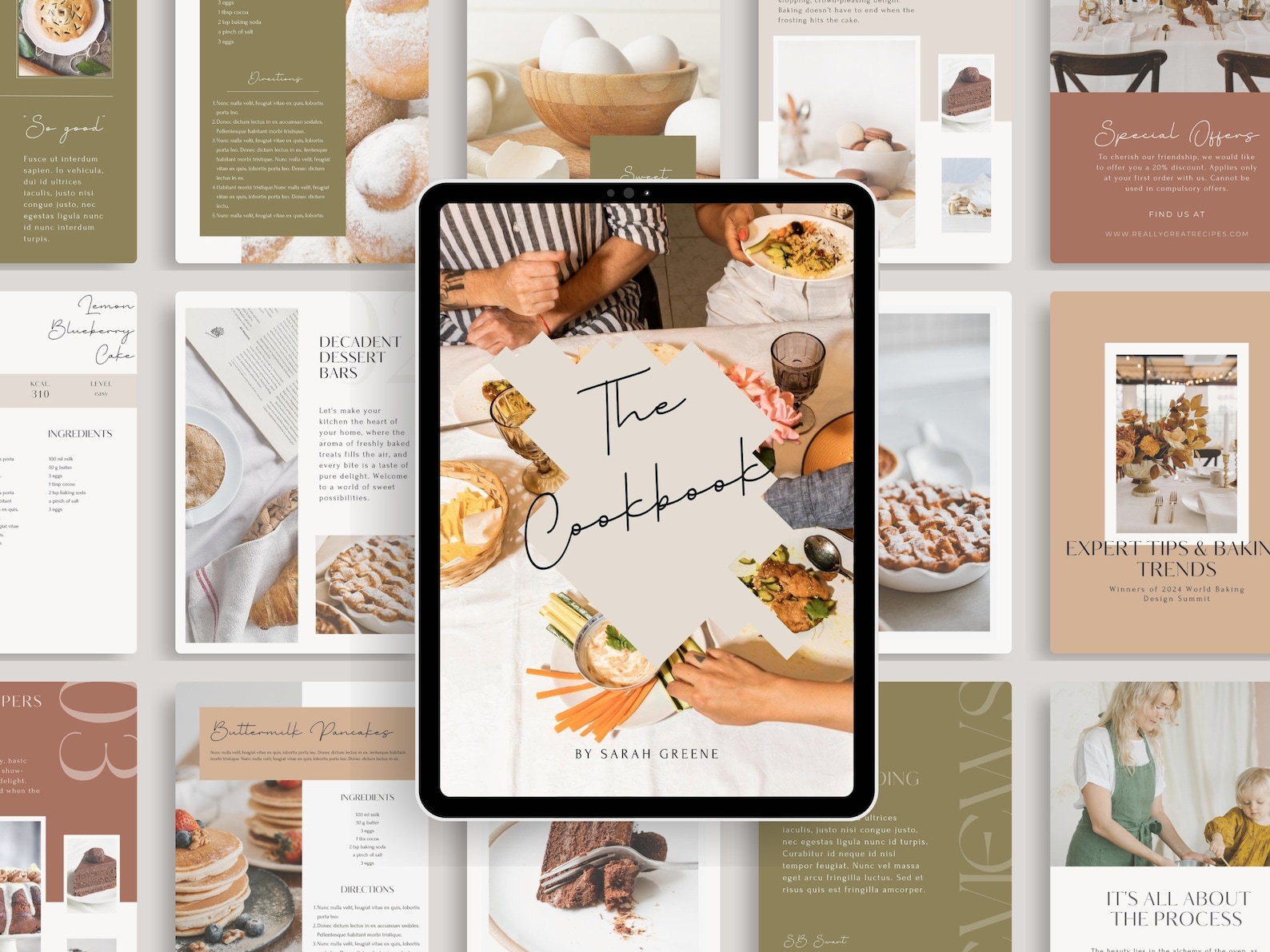 Colorful Cookbook Template | Editable Cookbook PDF Template | Food ...