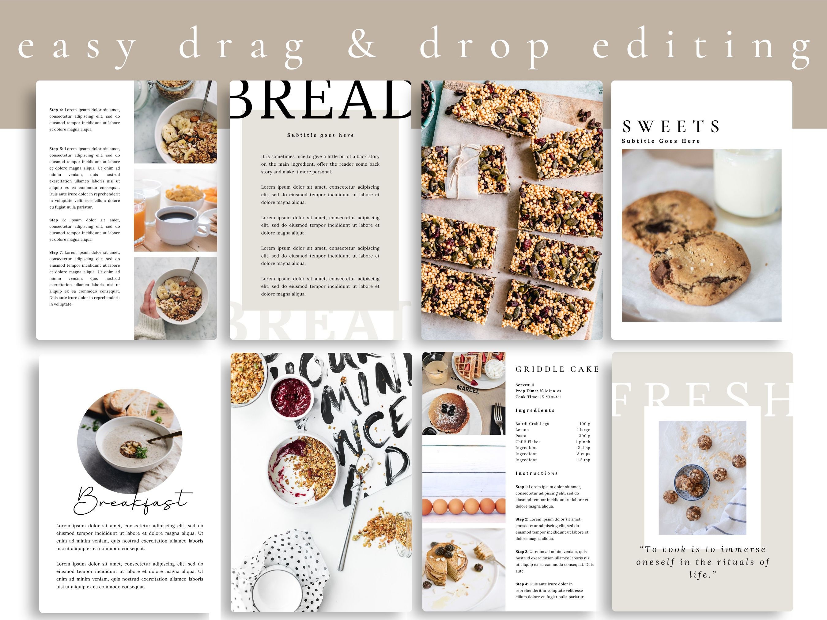 White Modern Cookbook Template - Light Canva Recipe Book Template ...