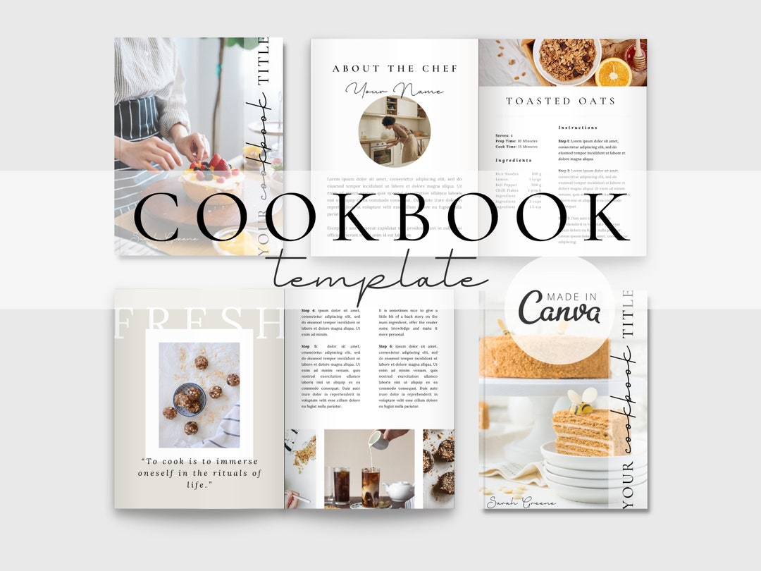 White Modern Cookbook Template - Light Canva Recipe Book Template ...
