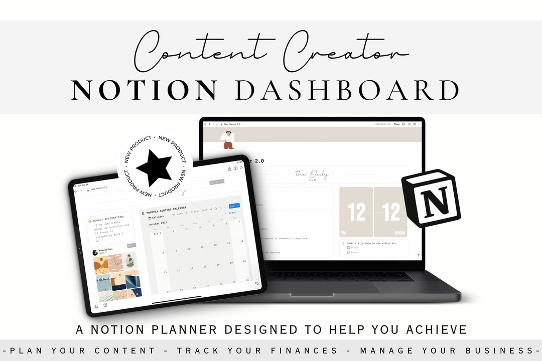 Blogger Notion Dashboard Notion Template Aesthetic Content Creation Notion Template Notion ...