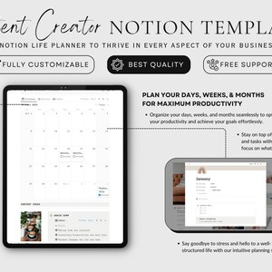 Blogger Notion Dashboard Notion Template Aesthetic Content Creation Notion Template Notion ...