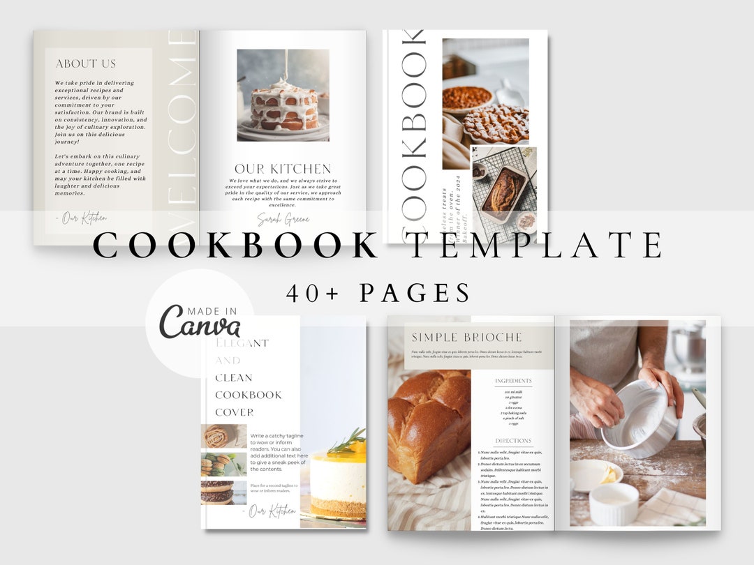 Cookbook Template - Canva Cook Book Template - Customizable Recipe ...