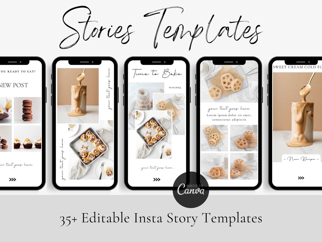 Food Blogger Insta Templates | Food Insta Stories | Canva Food Insta ...